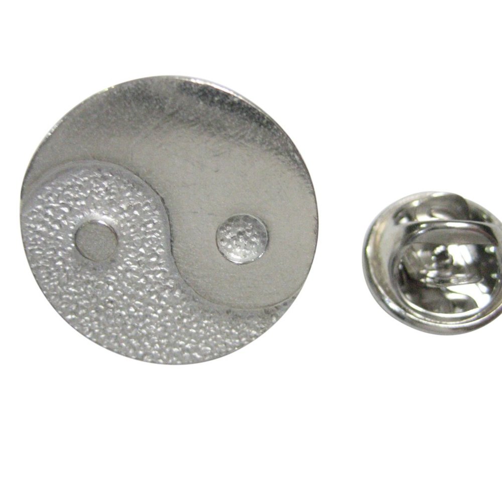 Circular Yin And Yang Symbol Lapel Pin - Gem